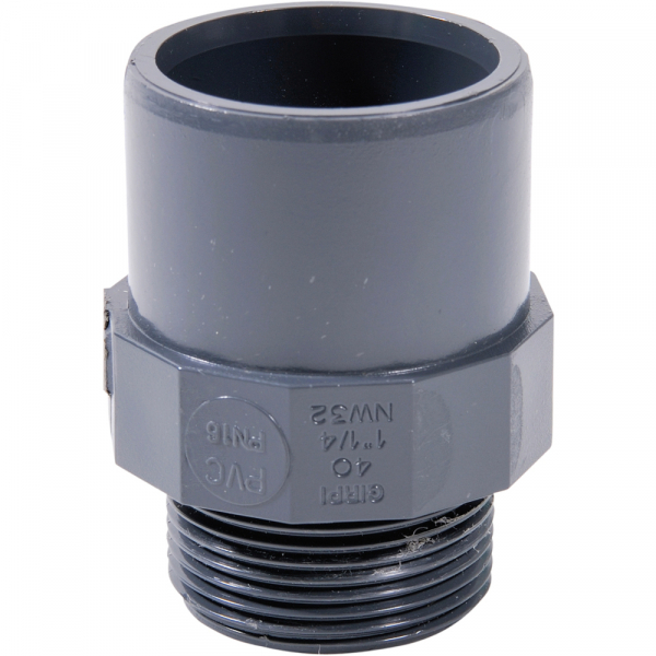 Raccord PVC mixte femelle 40 mm à coller - mâle 1"1/4 à visser sur ...