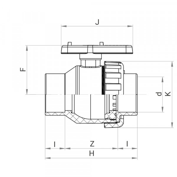 Vanne PVC simple union à coller - Joints EPDM - PLASSON sur Direct-cuves.fr